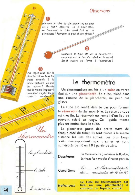 Leçons de choses: Le thermomètre