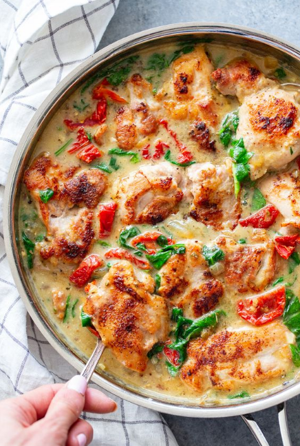 Creamy Tuscan Chicken - HealthyRecipesFlatley