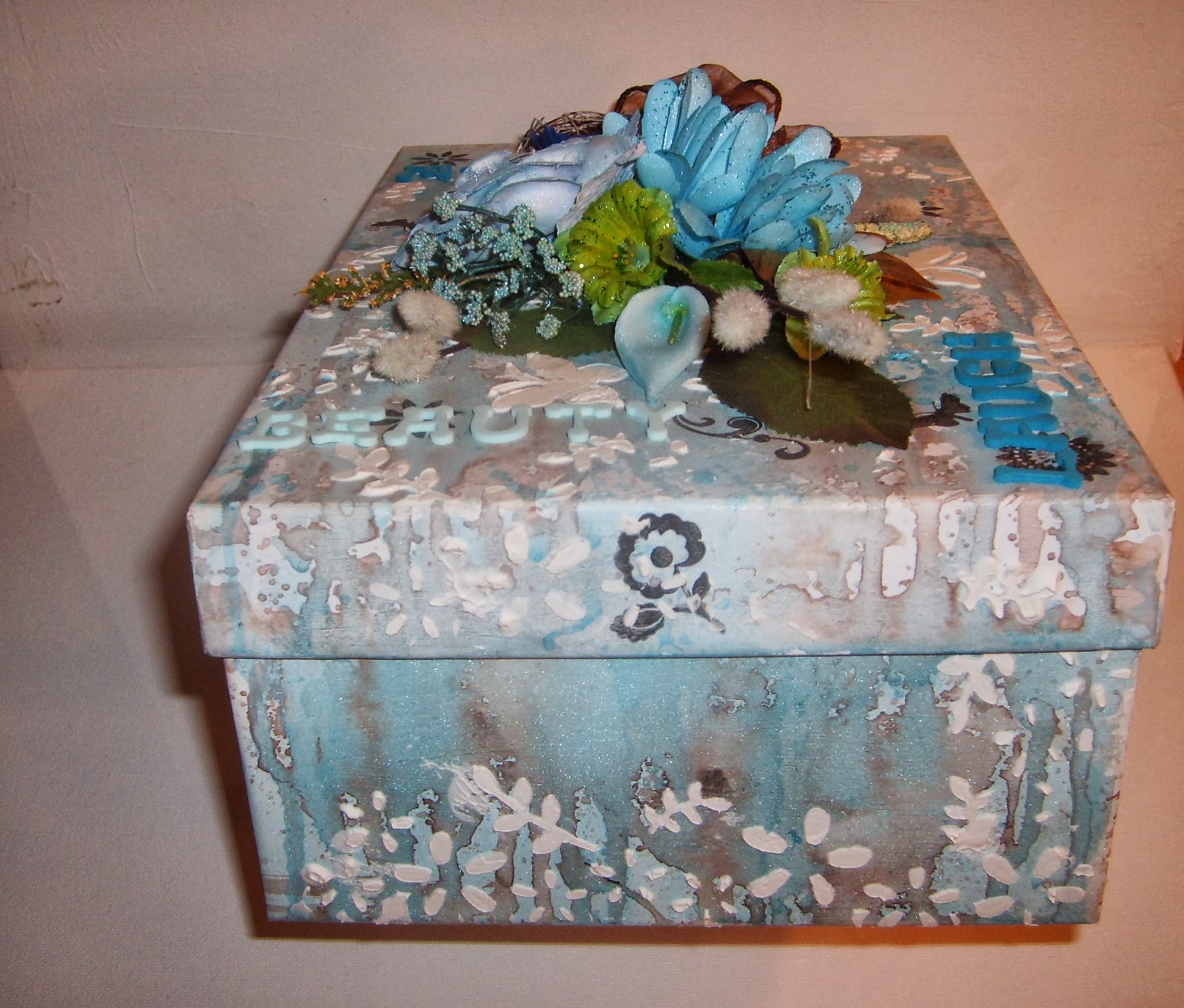 Heartedly Handcrafted: Altered Box: Loving Blue, Brown and Green