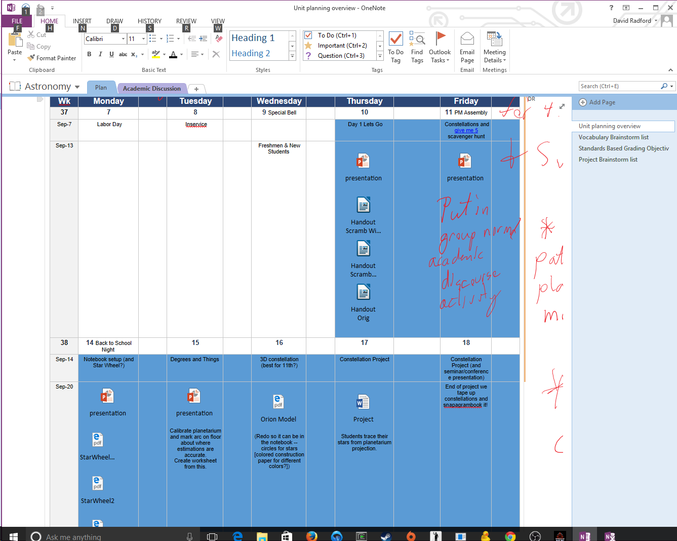 pedagogical noob: Unit planning with OneNote