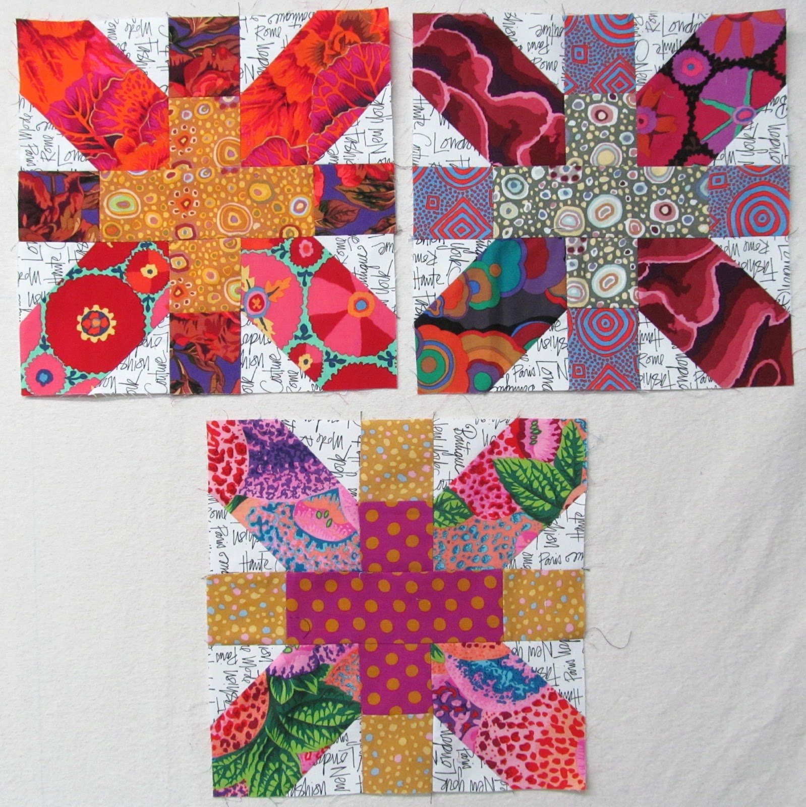 Exuberant Color : More blocks......and flowers..........