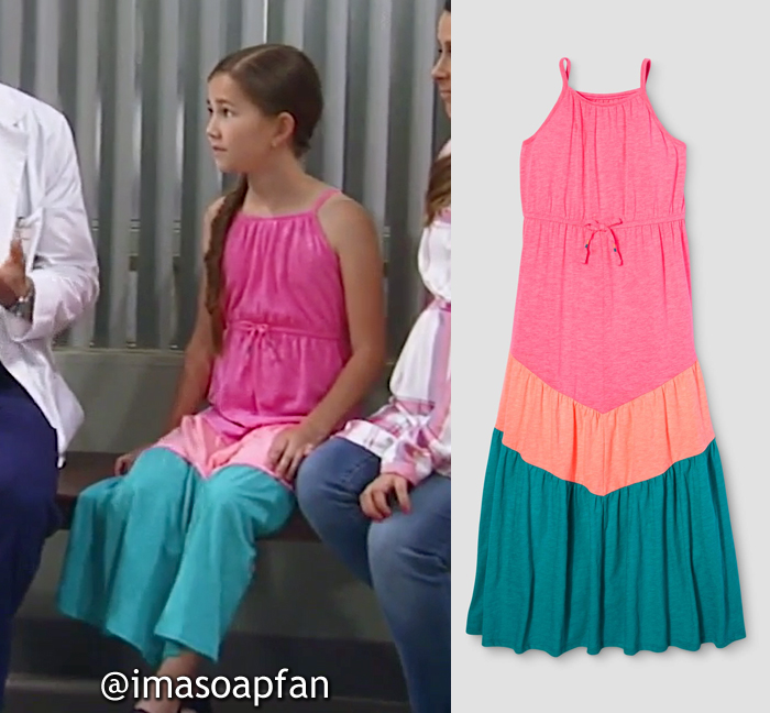 Emma Scorpio Drake's Pink, Peach, and Turquoise Blue Colorblock Maxi ...