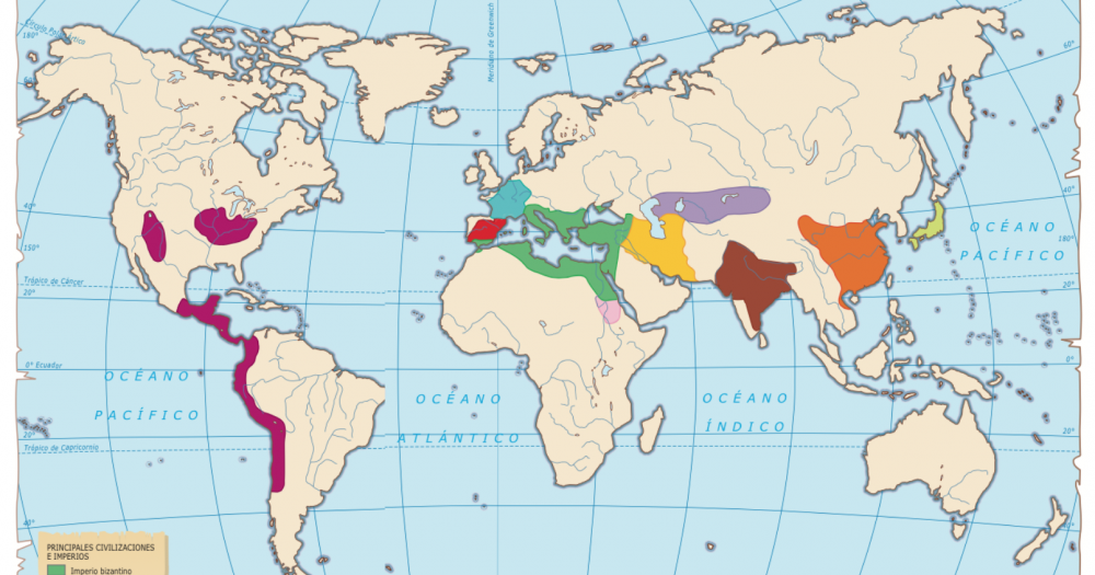 MAPA DEL MUNDO A COMIENZOS DE LA EDAD MEDIA