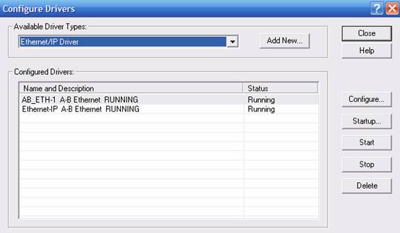 How to setup RsLinx Ethernet/IP driver