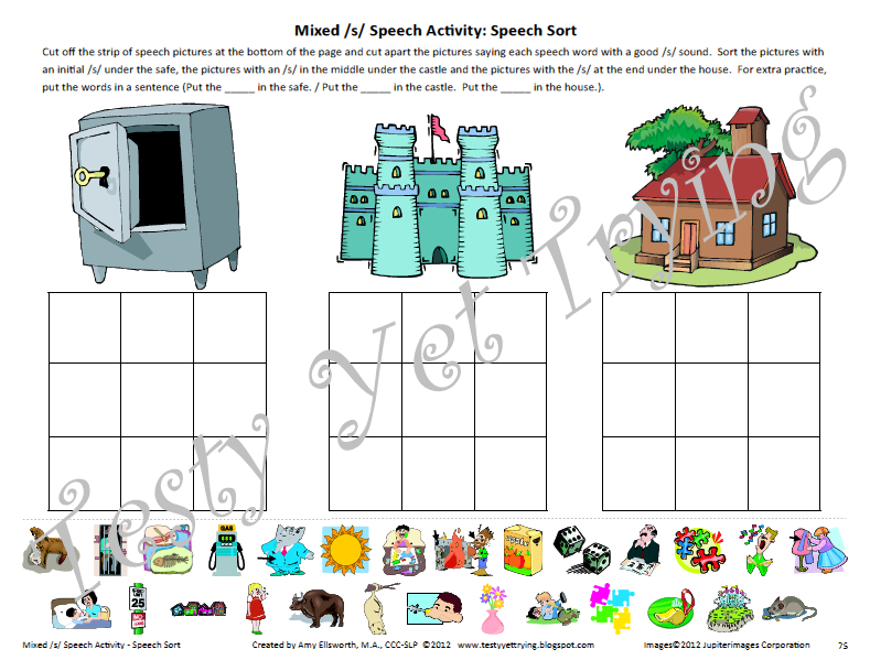 Testy yet trying: Speech Therapy Kit: S Card Sets and Resources