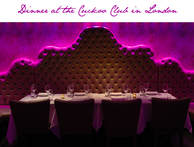 Dinner at The Cuckoo Club in London - Emily Jane Johnston