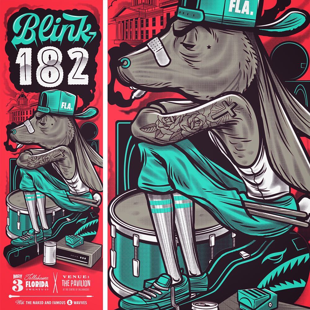 INSIDE THE ROCK POSTER FRAME BLOG: Travis Price blink 182 Tallahassee ...