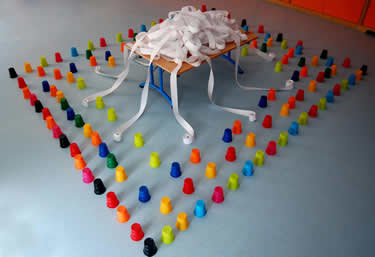 Piña de Educadorxs : Instalaciones de Javier Abad.