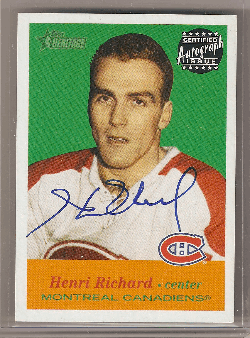 Hockey Card Heaven: 1,000 Point NHL Player Autographs - #66 Henri Richard