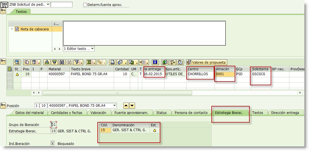 MISAPIZU: Creación de SOLPED Para Abastecimiento