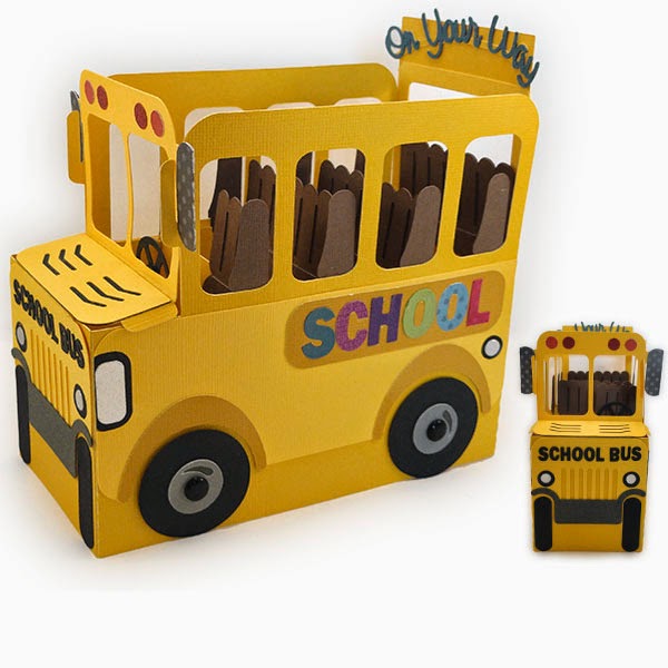Needles 'n' Knowledge: School Bus Box Card Assembly Tutorial