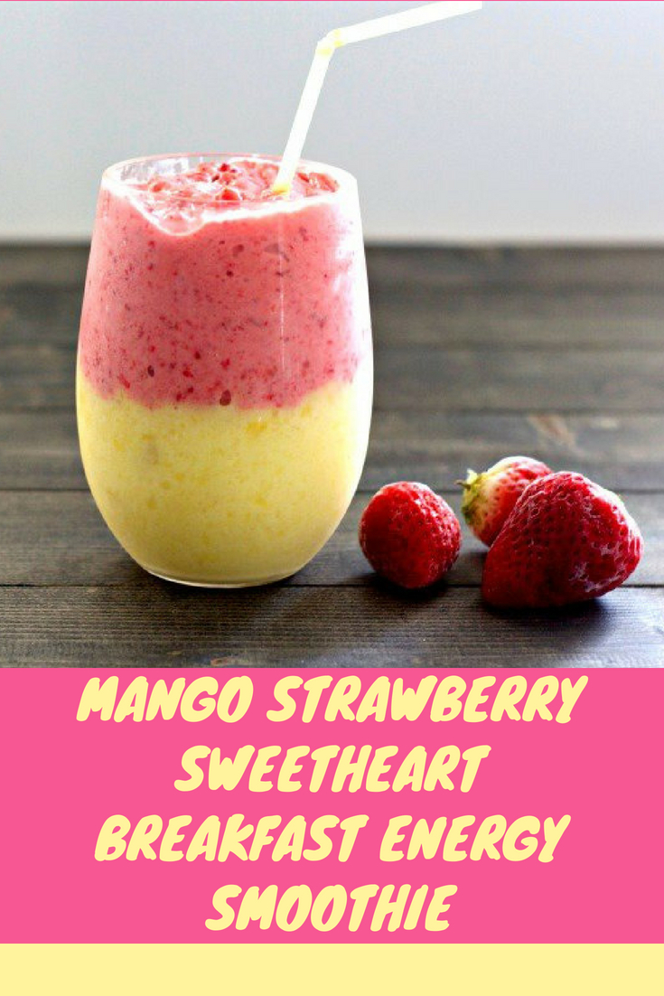 Mango Strawberry Sweetheart Breakfast Energy Smoothie | We are ...