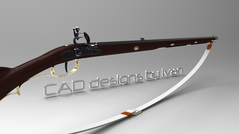 CAD designs by Ivan: Flintlock long rifle 3D model (free CAD download file)