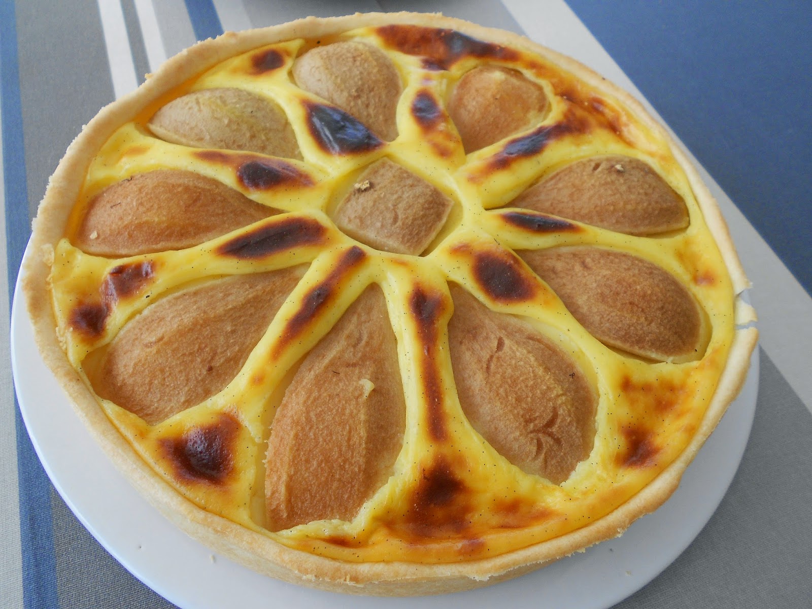 Dey cuisine: Tarte flan aux poires caramélisées