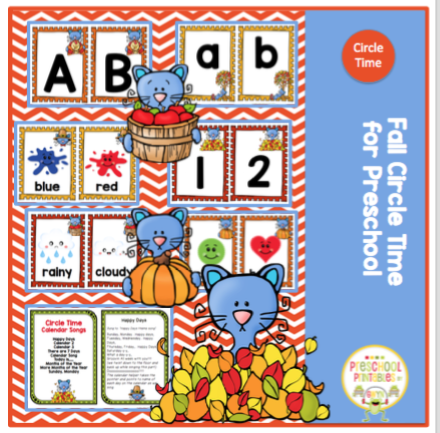 Fall Circle Time Cards for Preschool ~ Preschool Printables