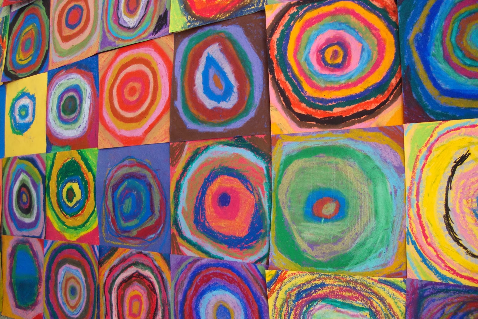 Miss M's Art Room: 2nd Grade Oil Pastel Kandinsky Circles