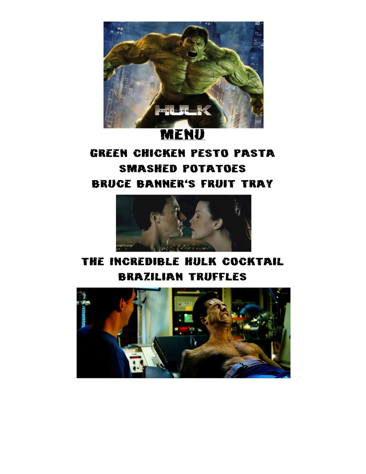 Reel Fancy Dinners: The Incredible Hulk Dinner