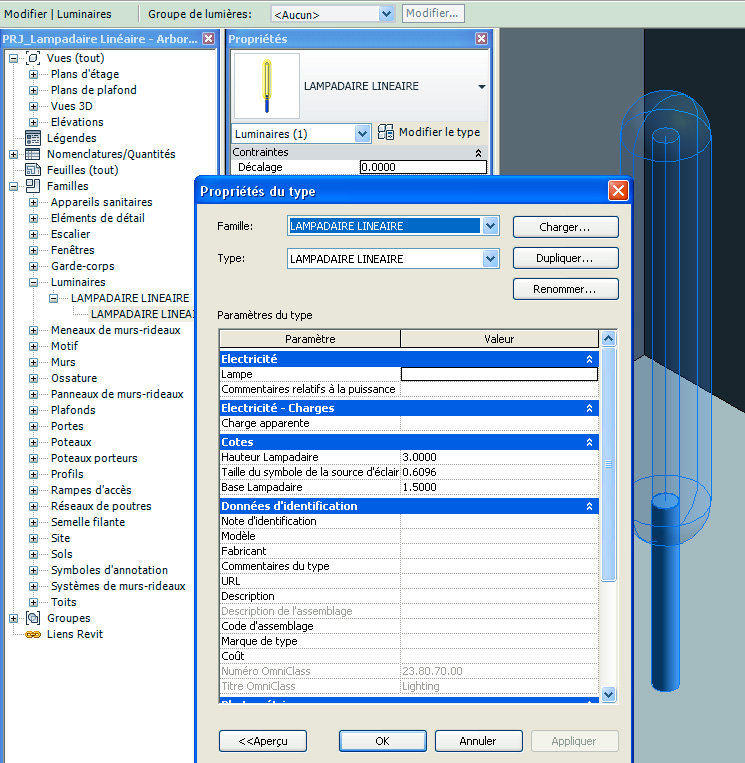 Revit-Mémo: REVIT 2011_LAMPE LINEAIRE