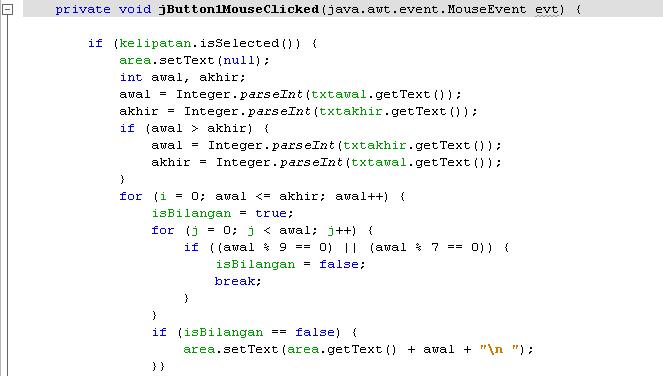 Source Code Program Cetak Bilangan ( Prima , Kelipatan , Ganjil , Genap ...