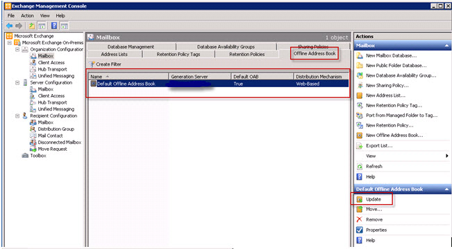 Exchange Gloves: Manually update the Offline Address Book in Exchange 2010