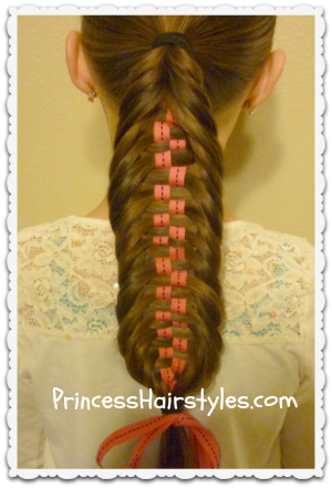 An Intricate Ribbon Fishtail Braid - Princess Hairstyles