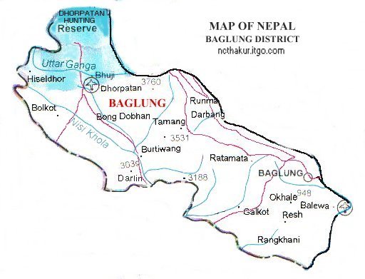 NCC Baglung: Map of Baglung