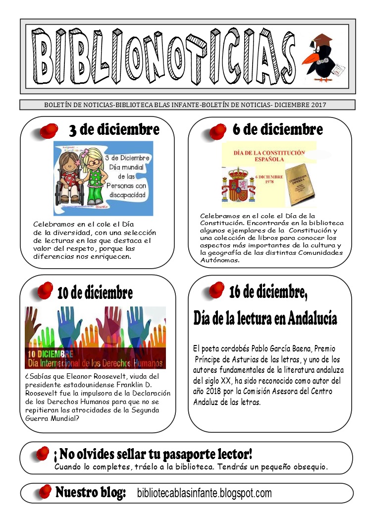 BIBLIOTECA BLAS INFANTE: CELEBRACIONES EN EL MES DE DICIEMBRE