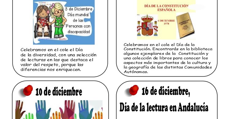 BIBLIOTECA BLAS INFANTE: CELEBRACIONES EN EL MES DE DICIEMBRE
