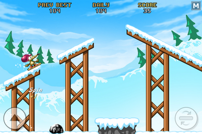 Mobile Website Builder: 2D snowboarding games for iOS