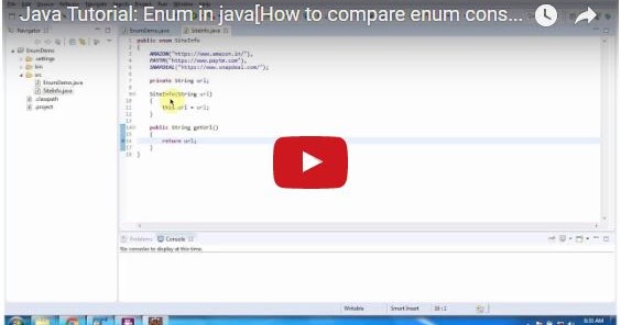 JAVA EE: Java Tutorial: Enum in java[How to compare enum constants using == operator - siteinfo]