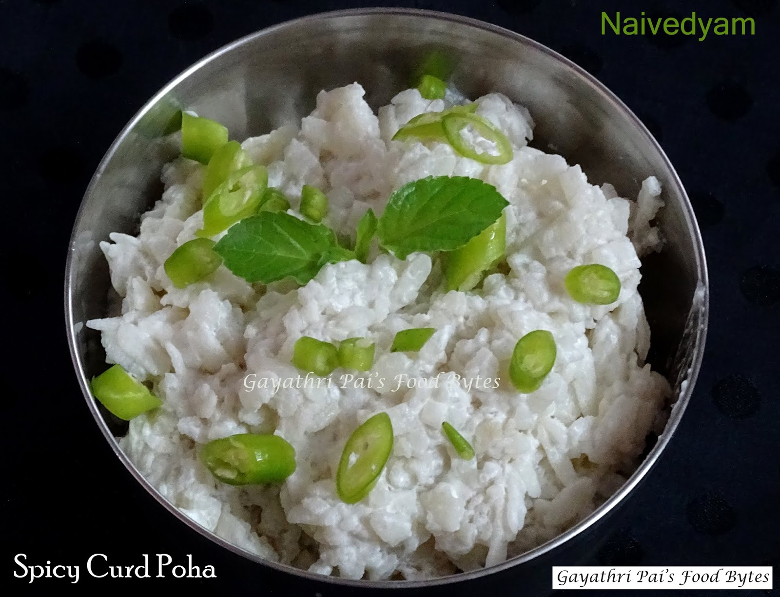 Gayathri Pai's Food Bytes: Spicy Curd Pova (Poha/Beaten Rice/Avalakki).