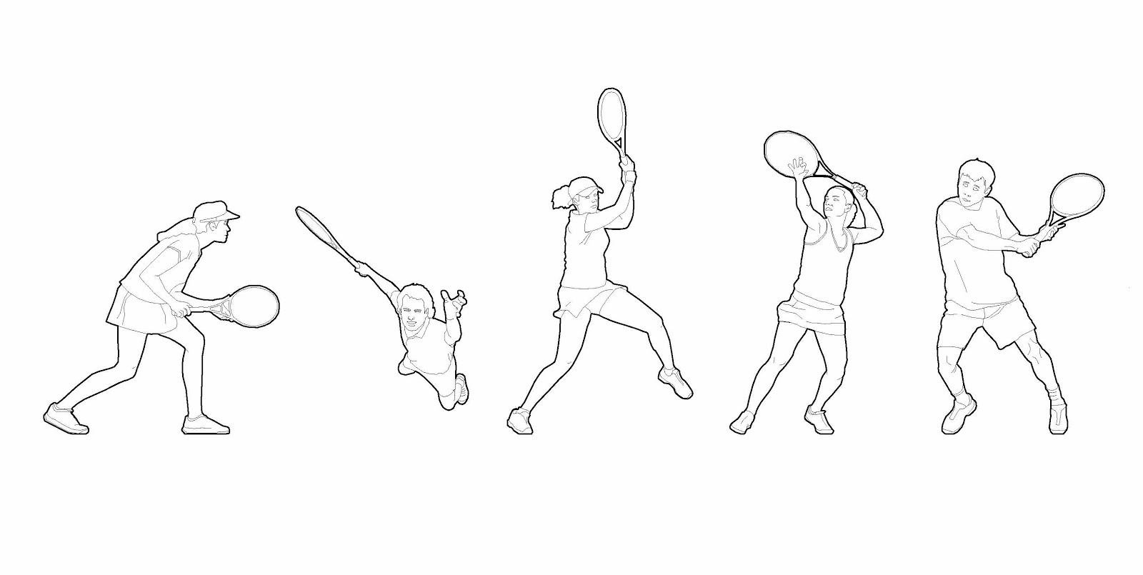 ARCHITECTURAL BLOCKS - custom cad blocks for autocad: Tennis players