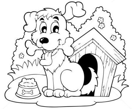 Planse de colorat si fise pentru copii: CATELUL - PLANSE de colorat cu ...