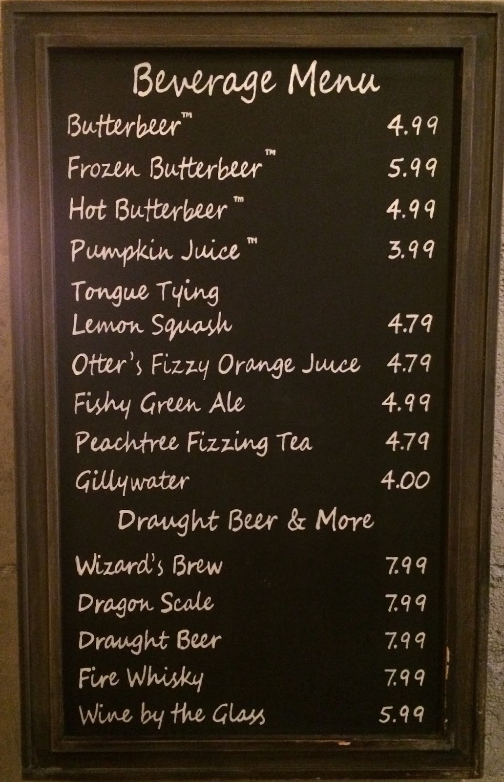 Alexis's Gluten Free Adventures: Leaky Cauldron - Universal Studios Florida