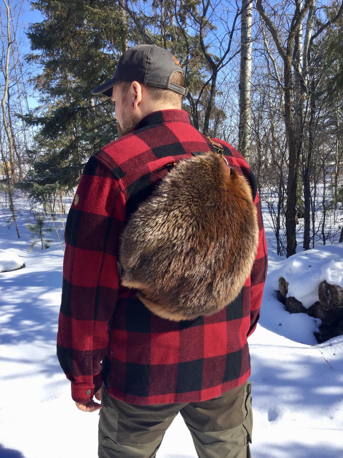 Beaver Pelt Snap Sack - A multi purpose bag