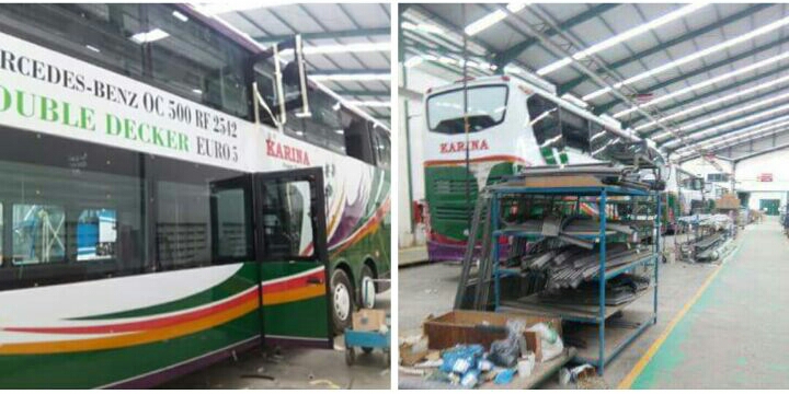 Penampakan Bus Terbaru PO Lorena - Karina Double Decker Di Tol Cikampek