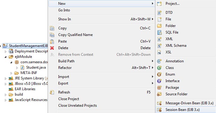 EJB3 and JPA step by step tutorial using Eclipse - CodesStore