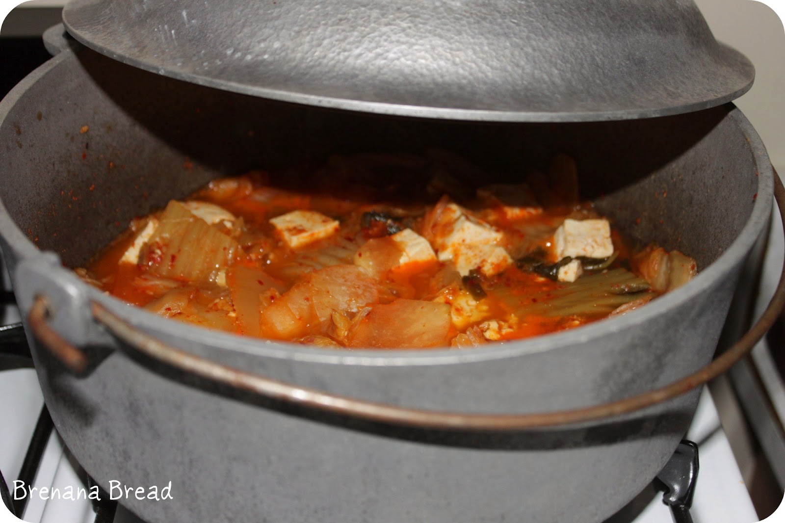 Brenana Bread: Kimchi Jjigae (Kimchi Stew) with Sticky Brown Rice