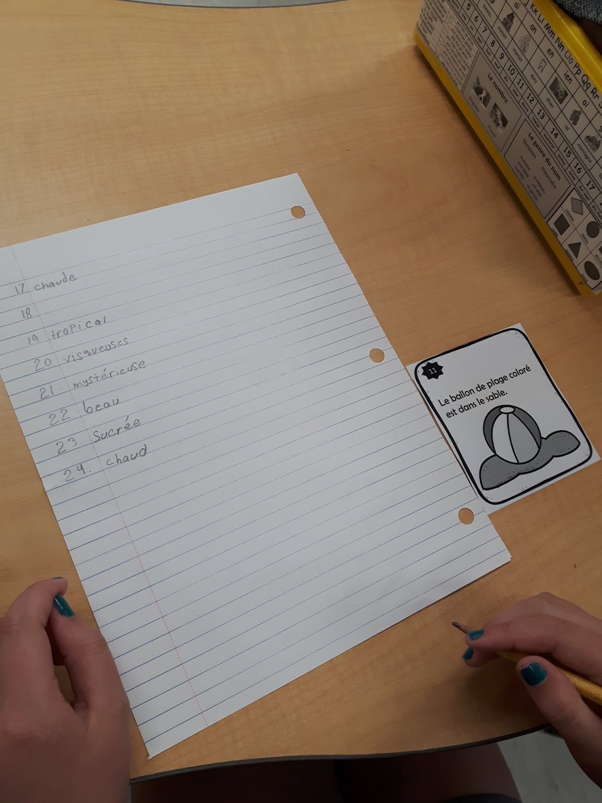 la classe de caro.: Cartes à tâches