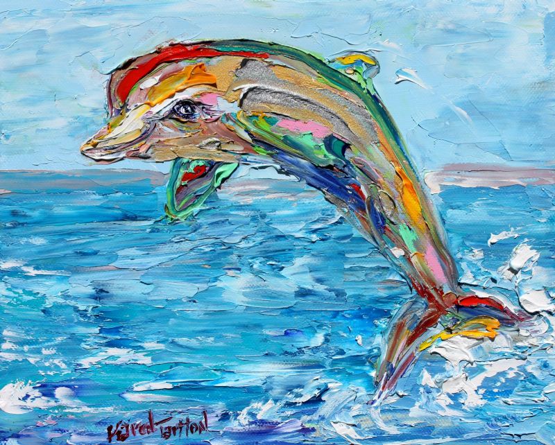 Karen Tarlton: Original oil paintings Angel and Dolphin by Karen Tarlton