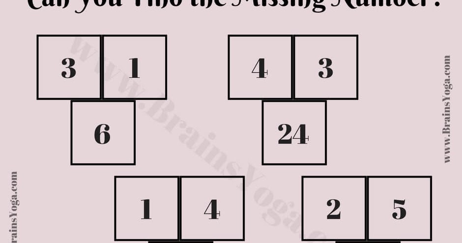 Logical Thinking Missing Number Picture Maths Brain Teaser