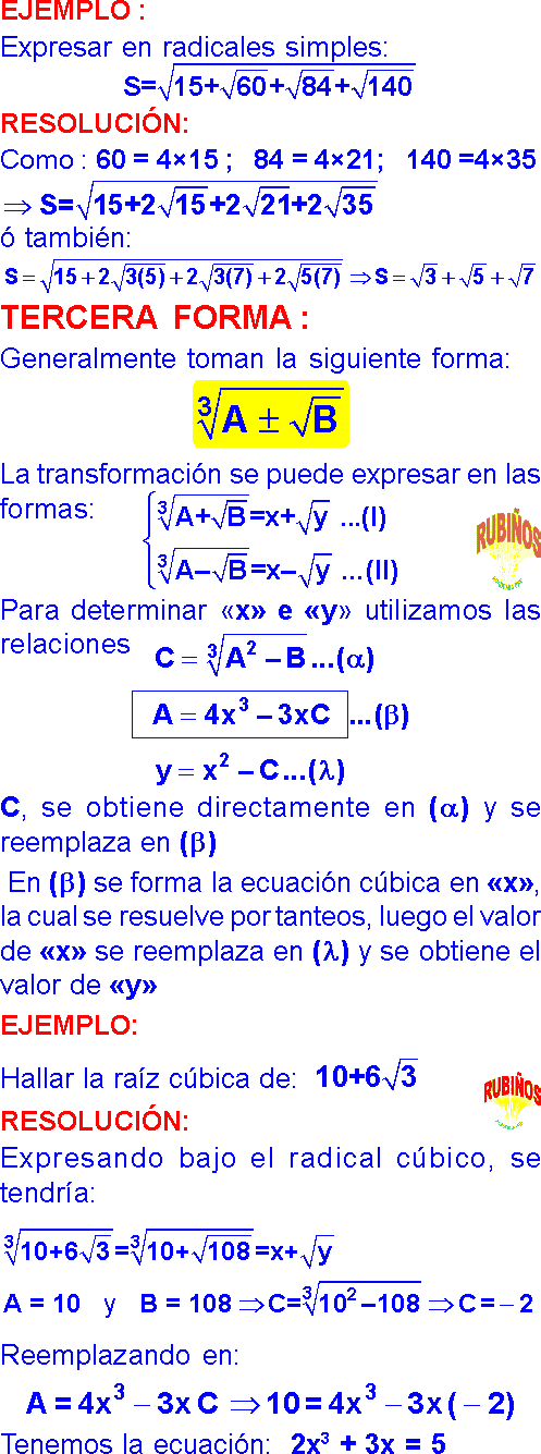 RADICALES DOBLES A SIMPLES PROBLEMAS RESUELTOS PDF