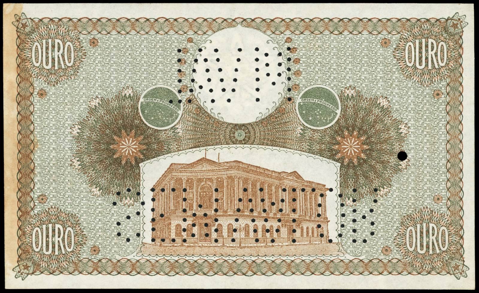 Brazil 1 Conto de Reis - 1000 Mil Reis banknote 1906 Caixa de Conversao ...