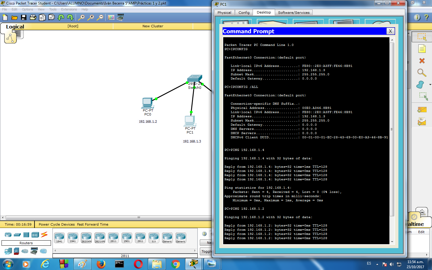 Prácticas de Packet Tracer