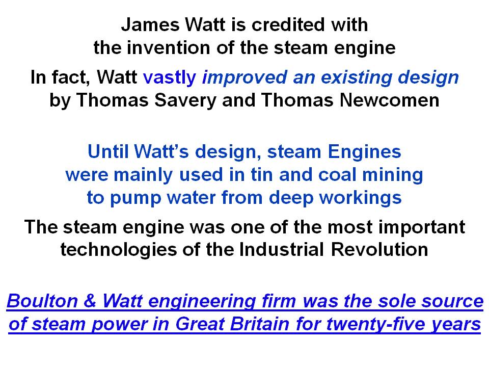 ektalks: James Watt (1736-1819) Story of the Steam Engine