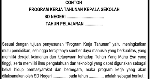 Contoh Program Kerja Kepala Sekolah - baldcircleworlds