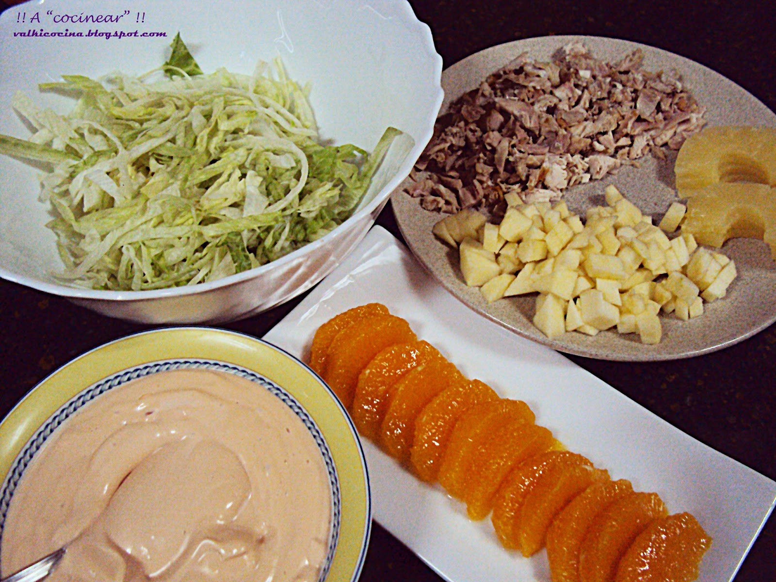 ENSALADA DE POLLO EN SALSA ROSA | ¡¡A COCINEAR!! Recetas valkicocina.com