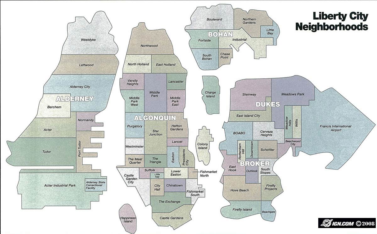 Liberty City Police Departement GTA IV: Carte de route GTA IV ( LCPD)