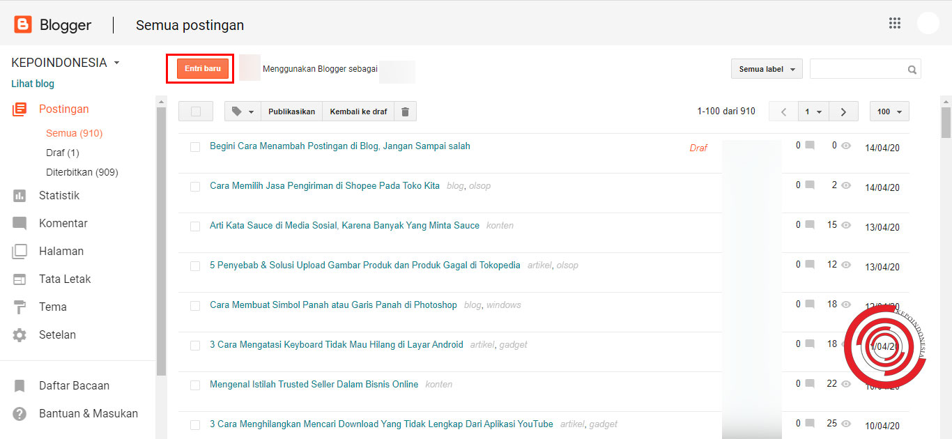 Begini Cara Menambah Postingan di Blog, Jangan Sampai salah - KEPOINDONESIA