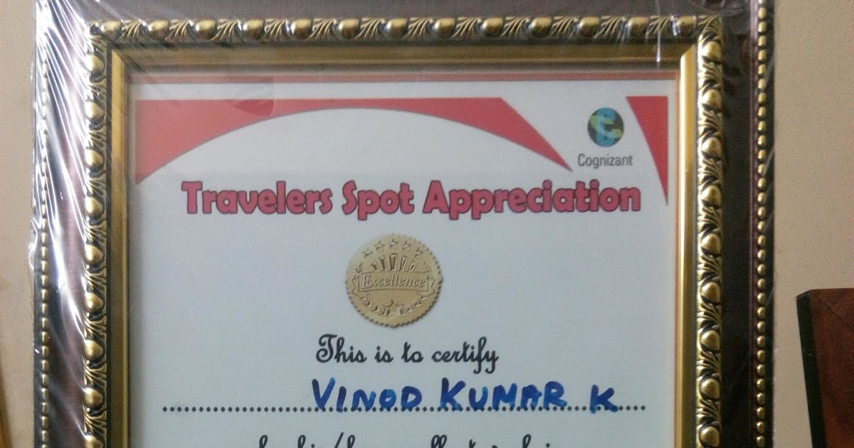 Certificate Samples: STA Metrics Spot Appreciation Certificate